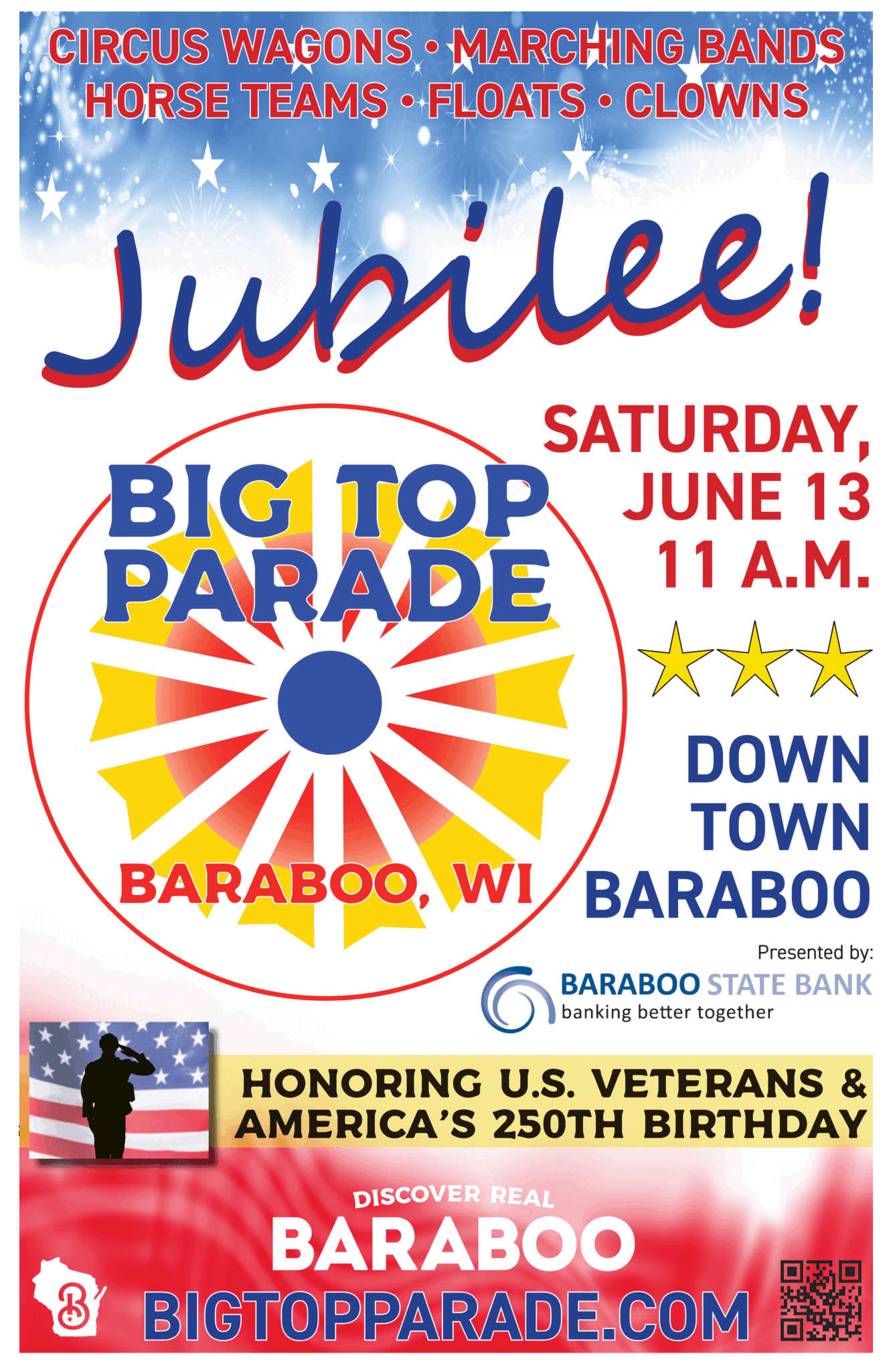 Celebrity to judges to evaluate Big Top Parade - Baraboo, Wisconsin.